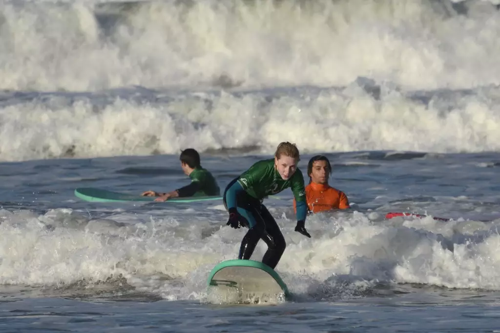 Girl surfing